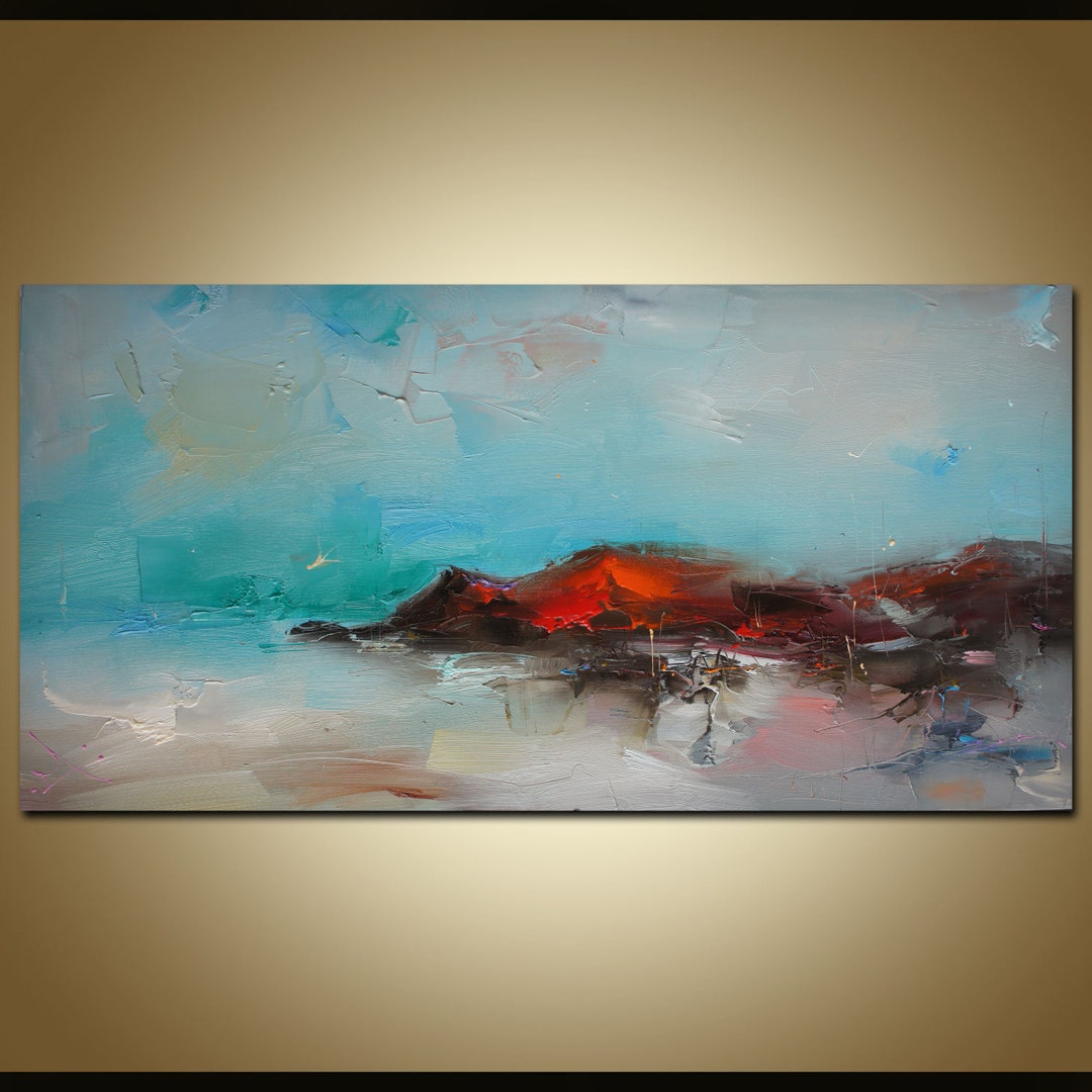 Large Beach Painting Seaside Canvas Art Textured Seascape Painting ...