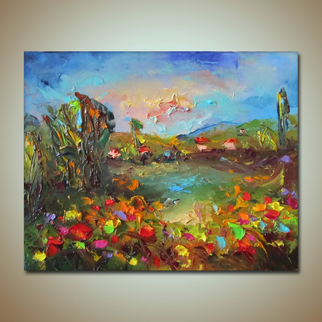Oil Painting, Landscape Painting, Textured Landscape, Impasto Art ...