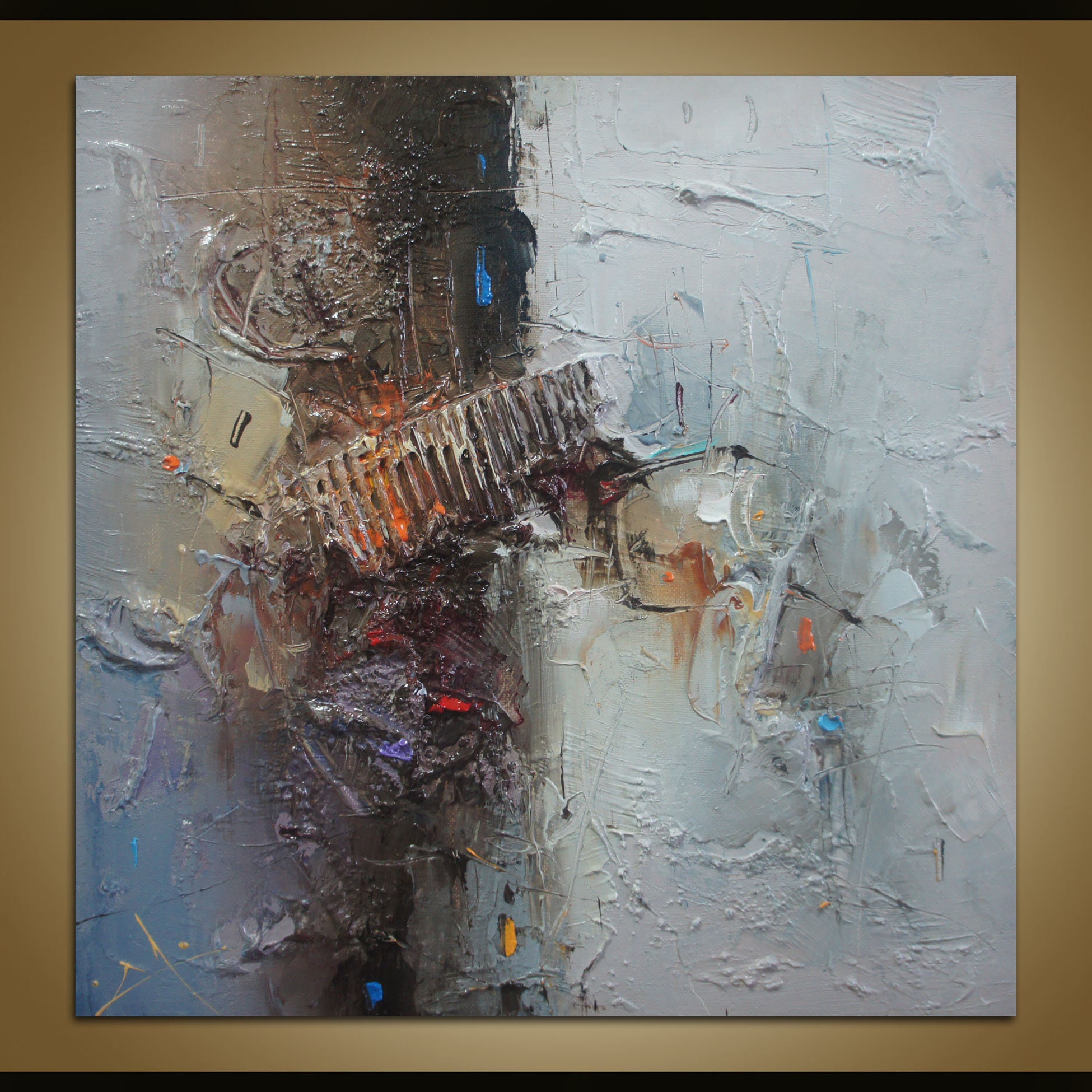 Heavy Textured Abstract Art Canvas Wall Decor Contemporary - Etsy