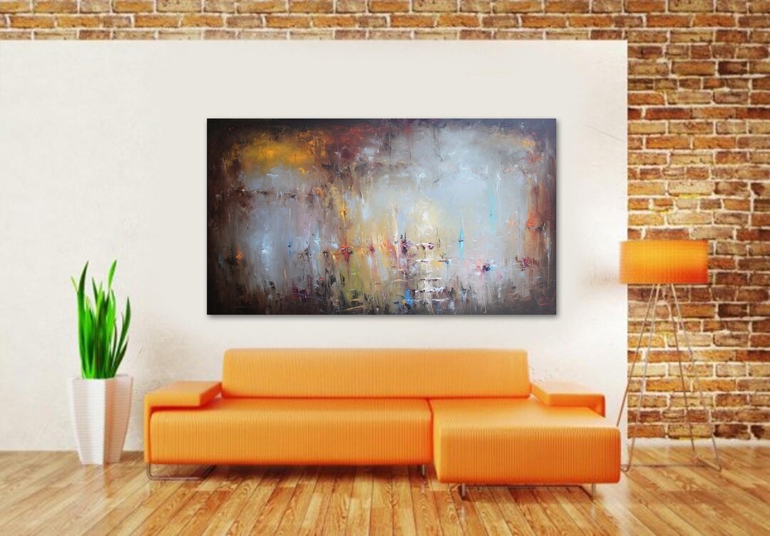 Extra Large Abstract Painting, XXL Canvas Art. Hand Made, Seascape ...