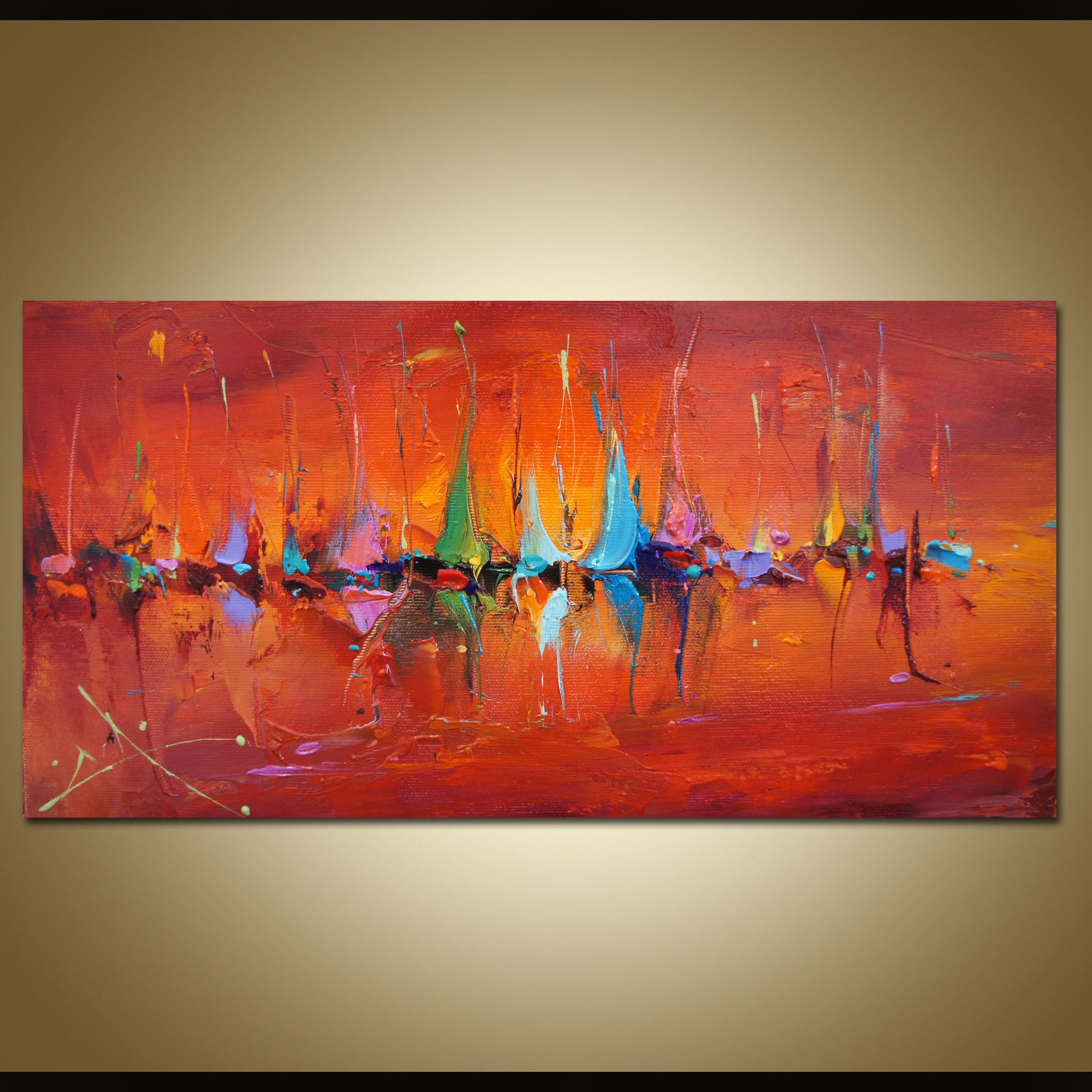 Abstract Sailboat Painting