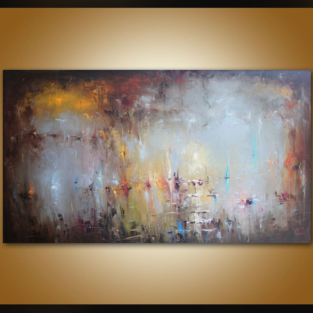Extra Large Abstract Painting, XXL Canvas Art. Hand Made, Seascape ...