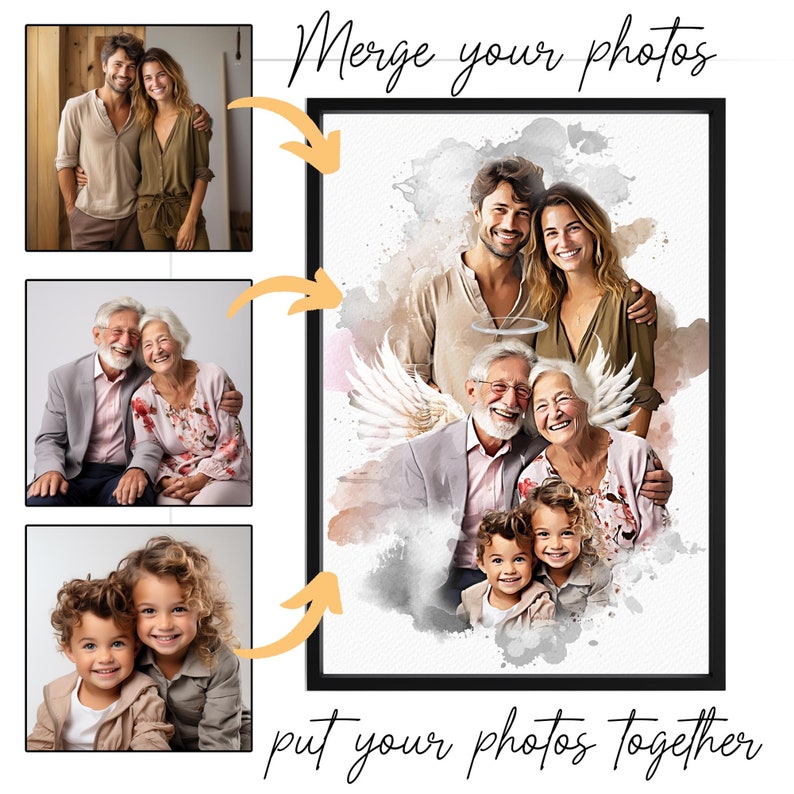 Custom Family Portrait Personalized Watercolor Family - Etsy