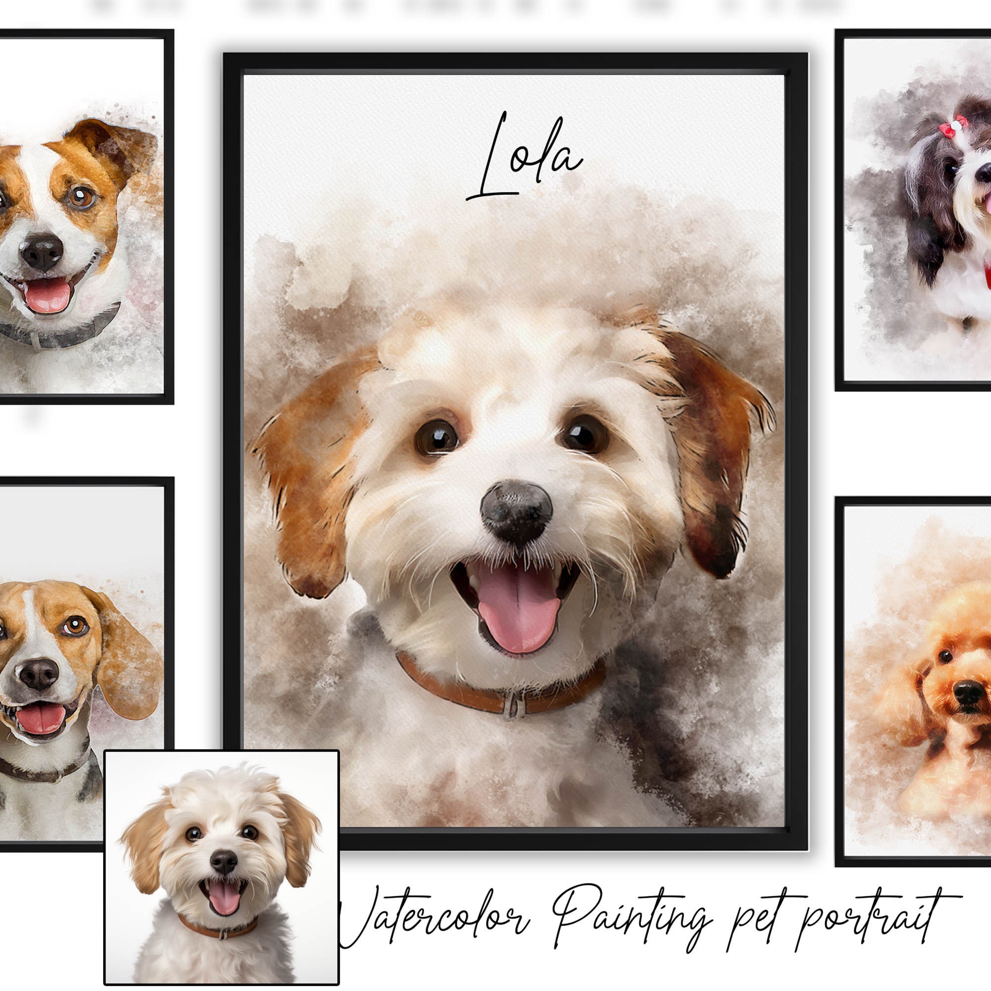 Custom Pet Portrait Using Photo Personalized Dog Portrait - Etsy