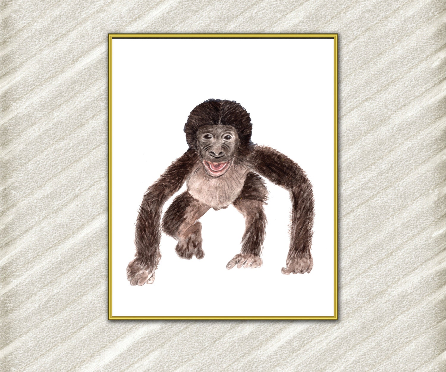 Baby Monkey print Nursery wall art Monkey print Nursery prints | Etsy