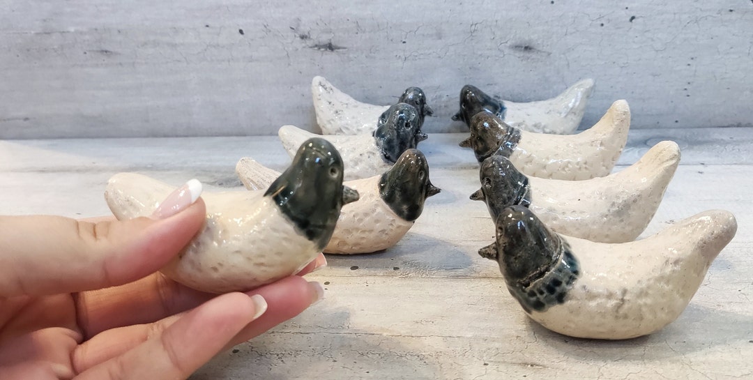 Pottery Birds Miniature Ceramic Birds Handmade Little Ceramic Bird ...