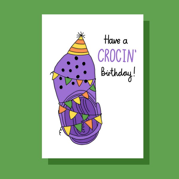 Croc Birthday Card - Etsy UK