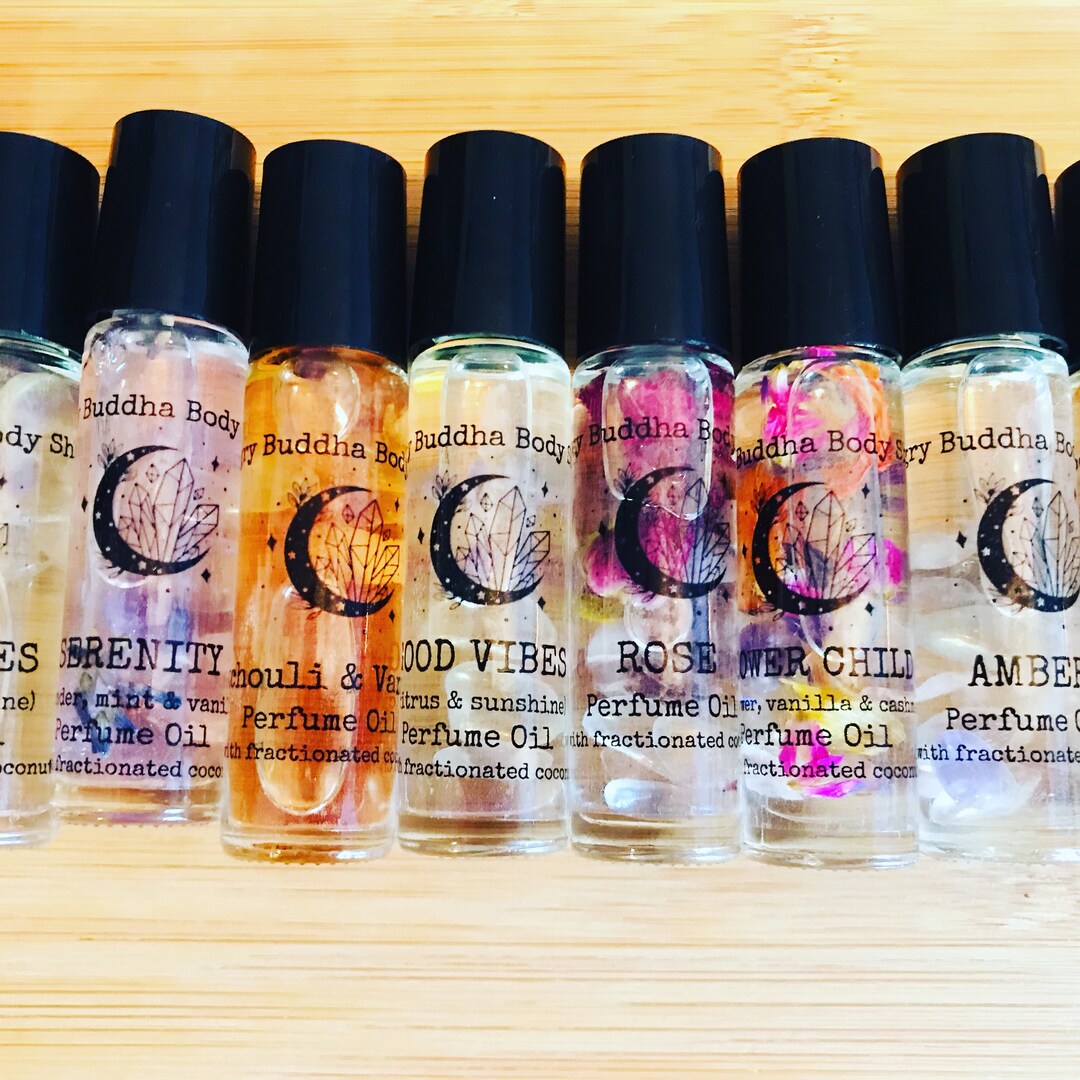 Roll on Oil Perfume With Crystals, Natural Perfume, Essential Oil ...