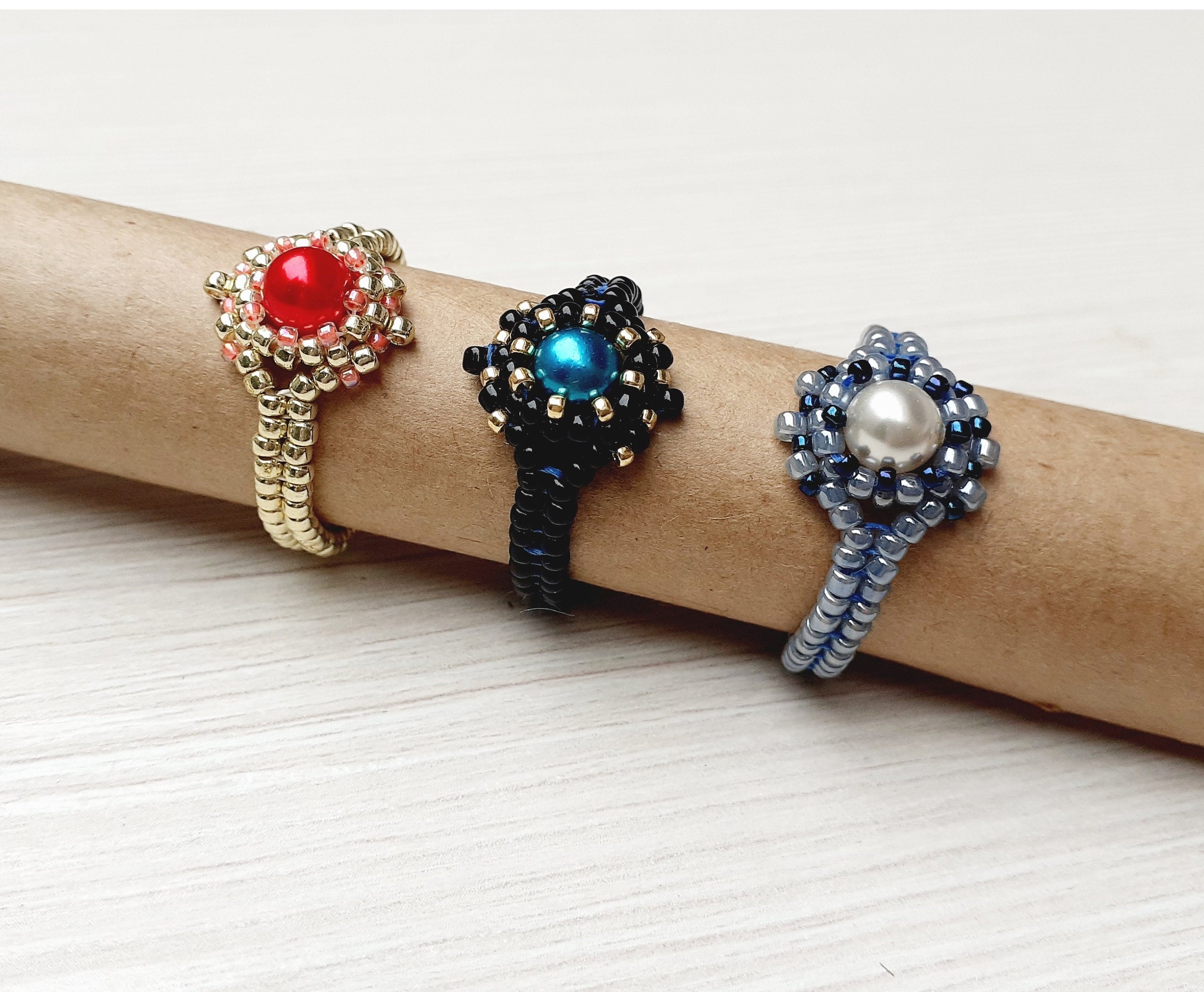 Beaded Ring Tutorial mandy Pattern Instant - Etsy