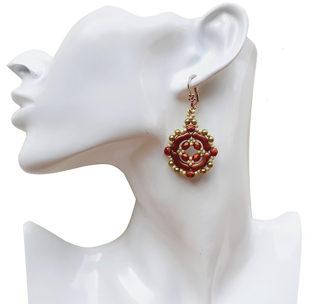 DIY Beaded Earrings Pattern, Bridge Beads Jewelry, "dixie" Beading ...