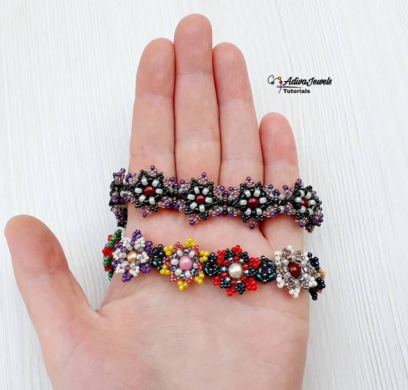 Seed Beads Pattern flowers Bracelet Tutorial - Etsy