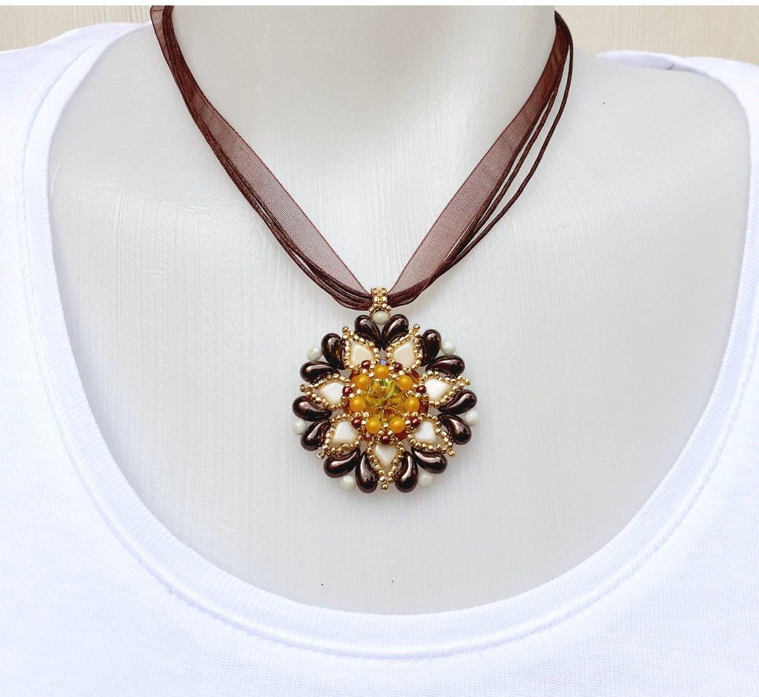 Beading Pendant Tutorial, linda Pattern - Etsy