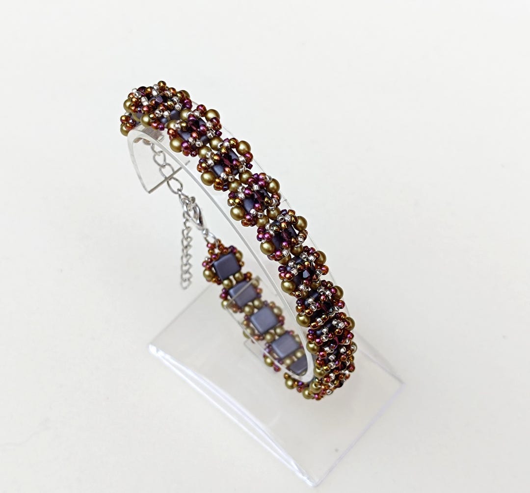 Tutorial for Beaded Bracelet With Crystals, Elegant Jewelry DIY, "samy ...