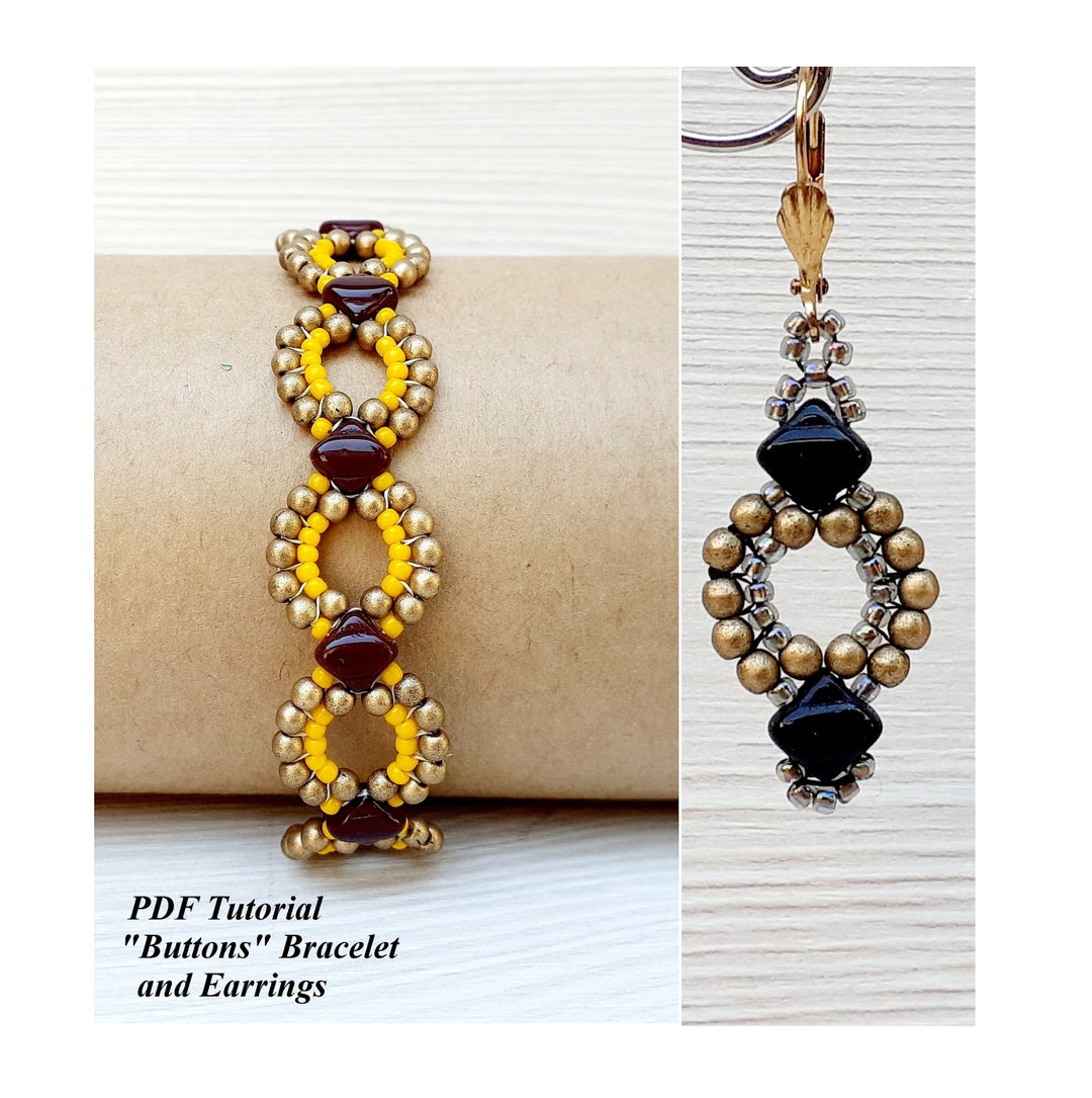 Beaded Pattern for Earrings and Bracelet buttons - Etsy