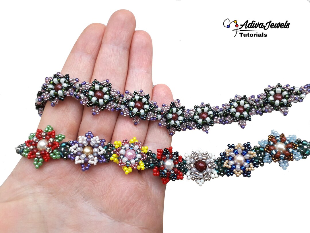 Seed Beads Pattern, flowers Bracelet Tutorial - Etsy