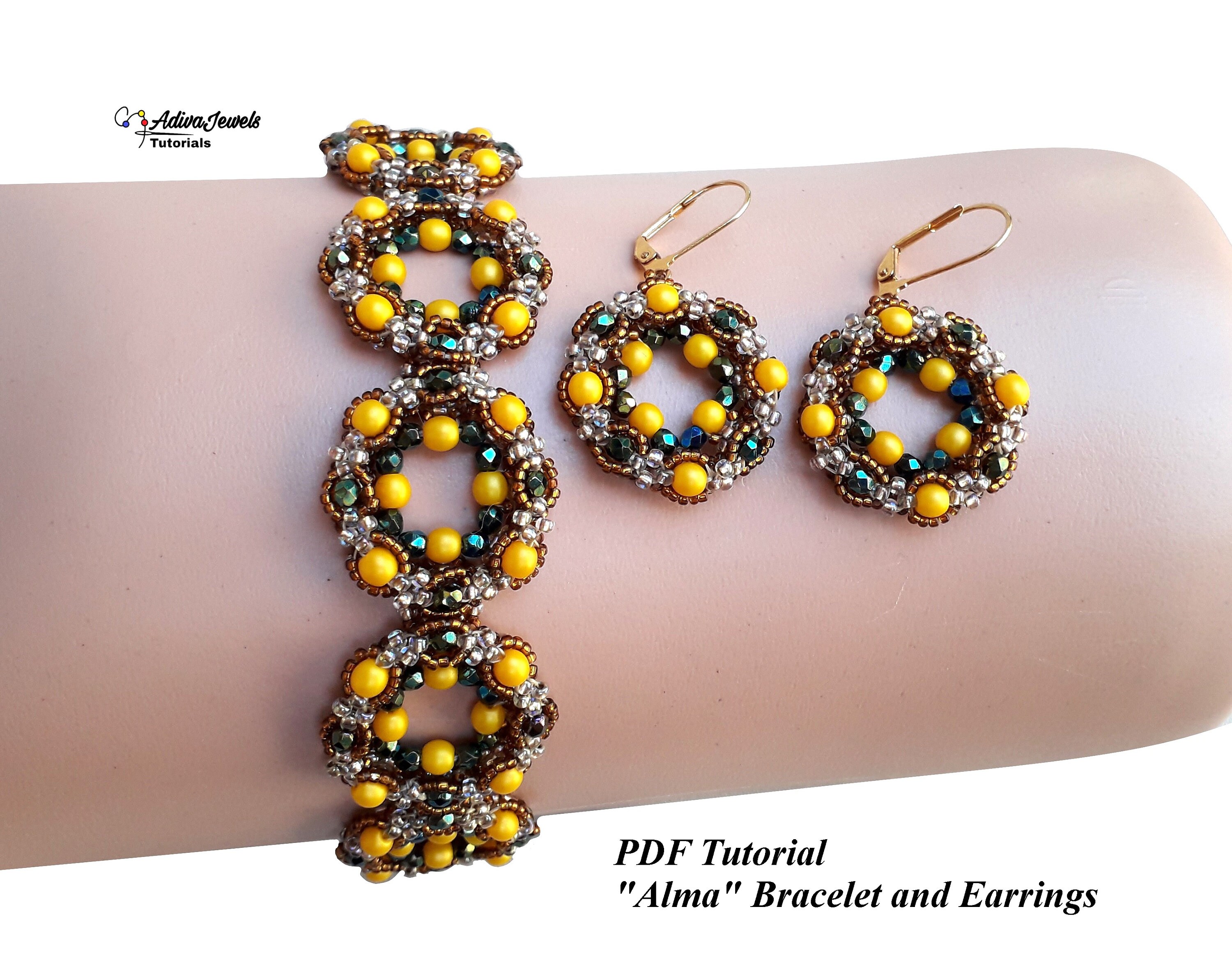 Beadwork Pattern Alma Bracelet and Earrings | Etsy