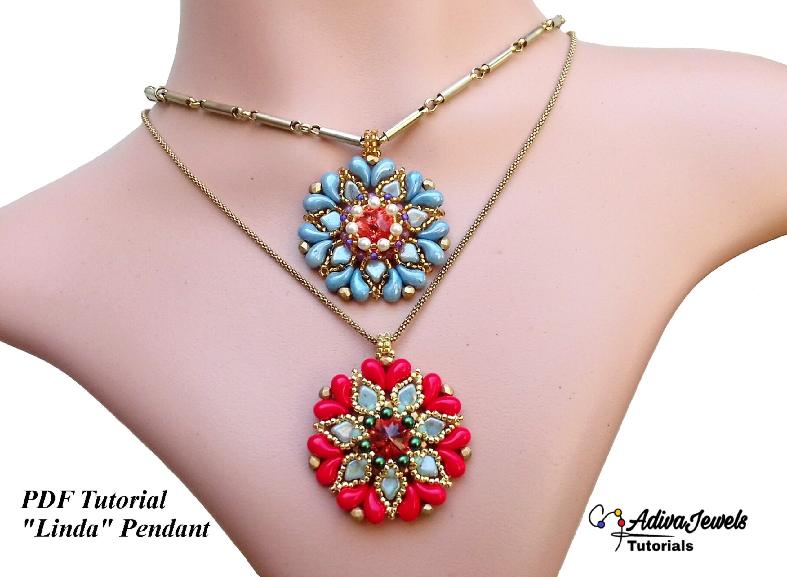Beading Pendant Tutorial linda Pattern Instant | Etsy