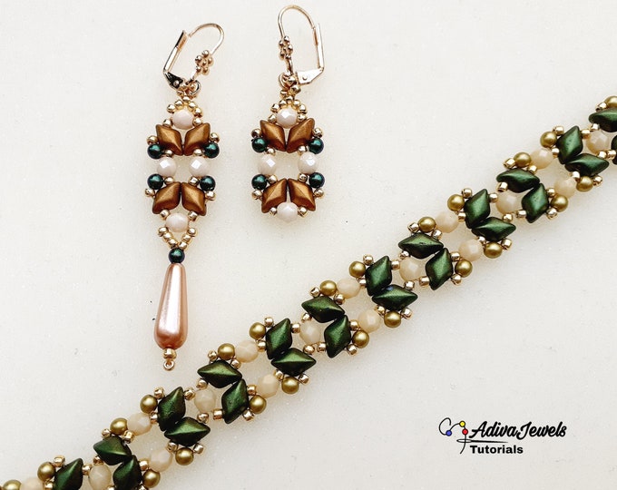 Beaded Jewelry Tutorial, naty Bracelet and Earrings Pattern - Etsy