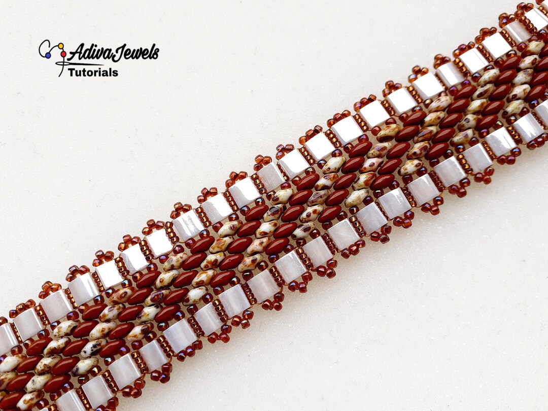 Beaded Wrist Band Pattern, DIY Beads Jewelry, "stripes" PDF Beadwork ...