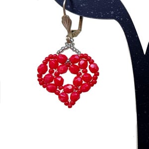 Beaded Heart Earrings DIY, Beading Tutorial, Beadwork Pattern ("heart ...