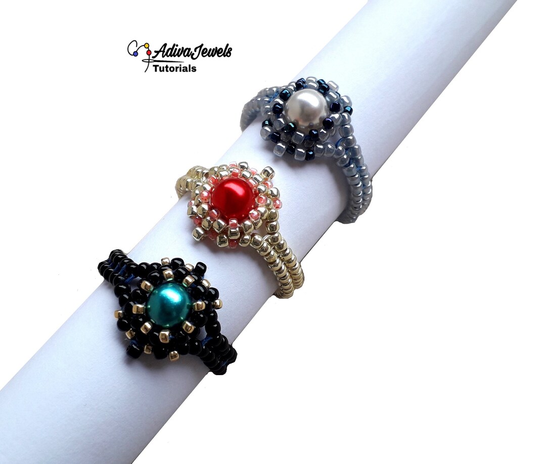 Beaded Ring Tutorial mandy Pattern Instant - Etsy