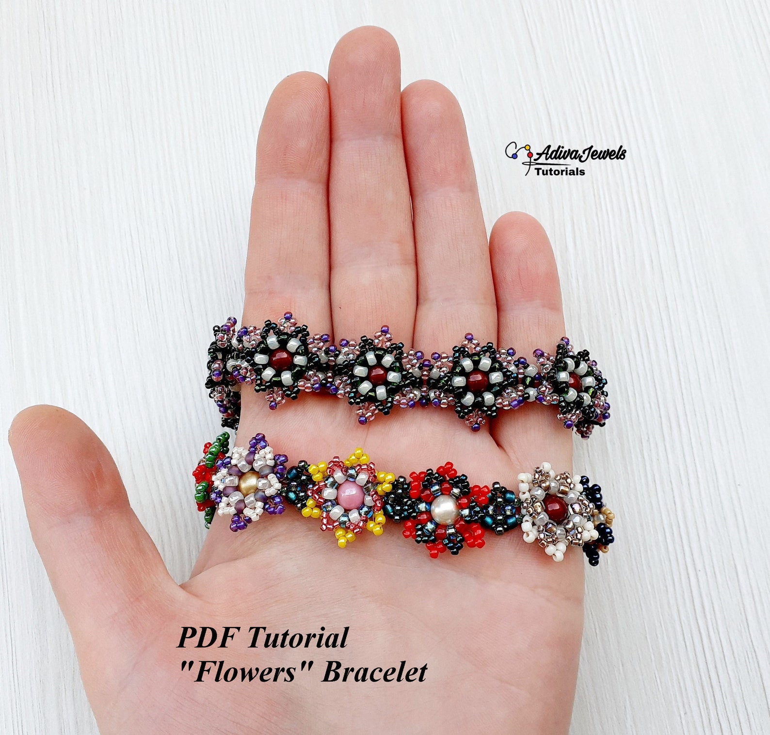 Seed Beads Pattern flowers Bracelet Tutorial - Etsy