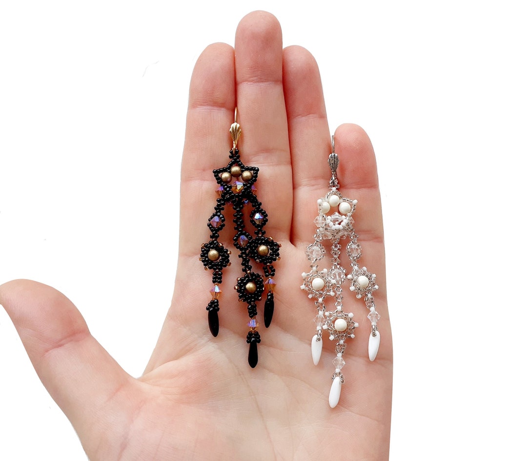 Bead Jewelry Tutorial, queen Earrings Pattern - Etsy