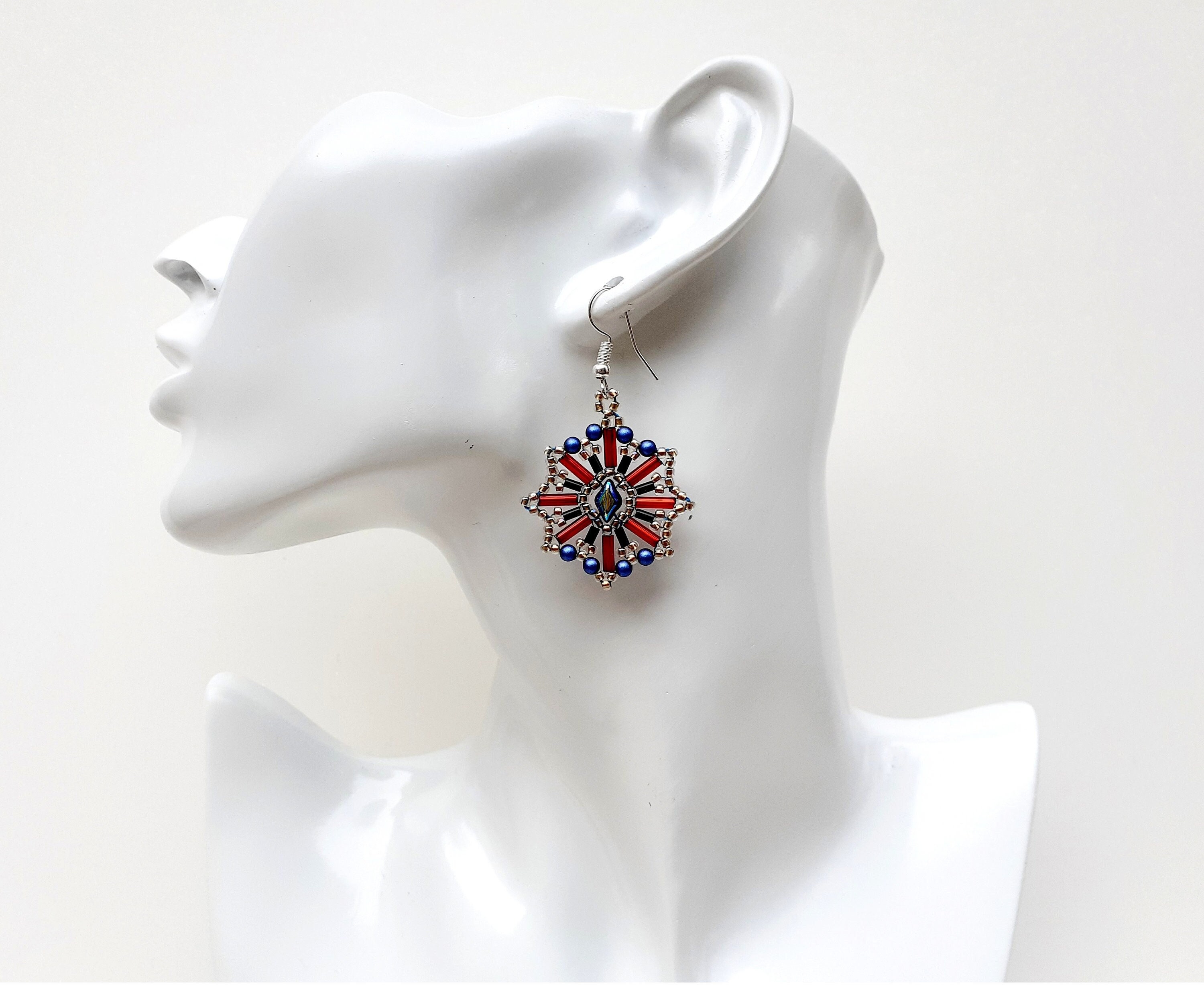 Earrings Pattern With Bugle Beads enya Tutorial - Etsy Canada