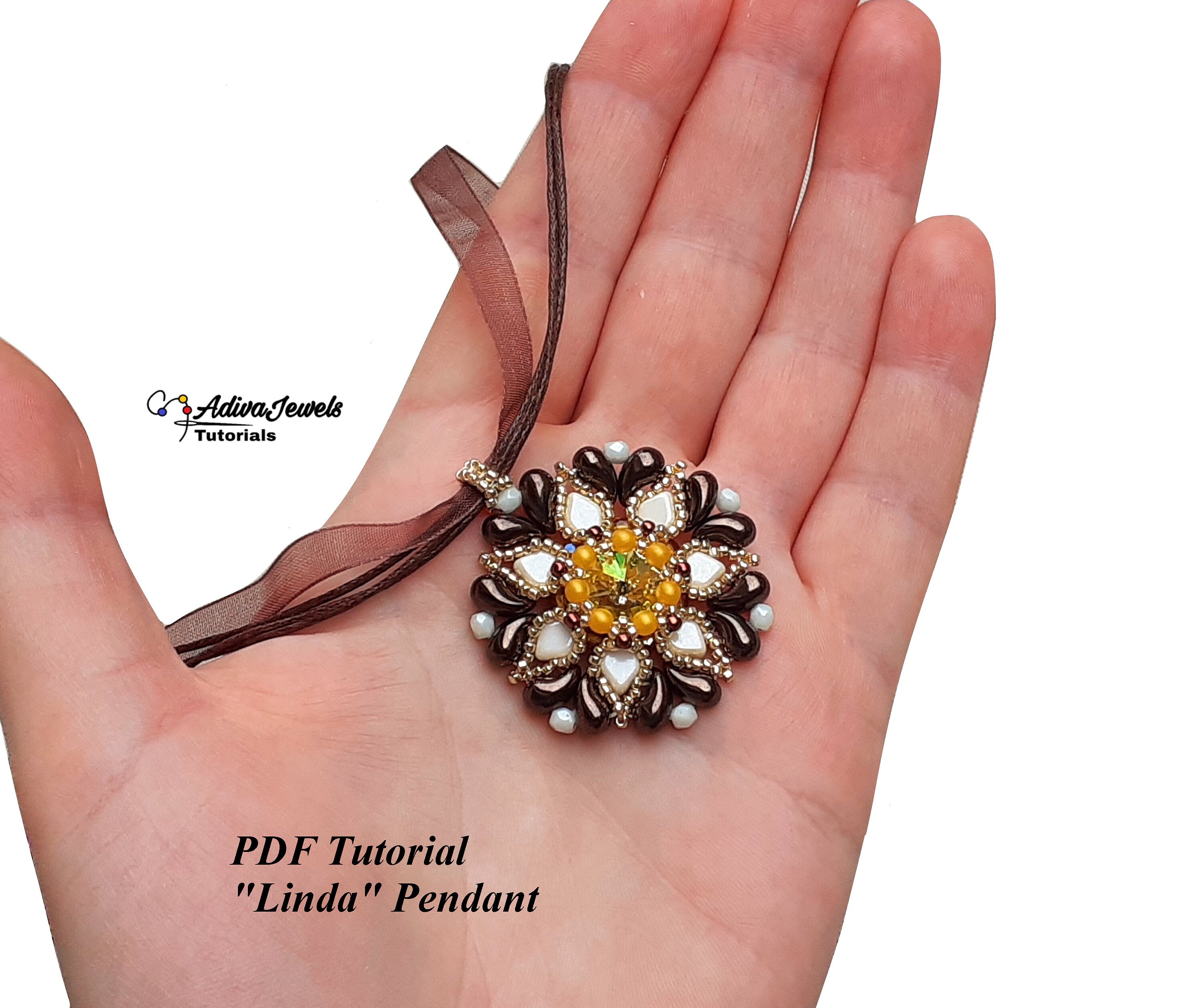 Beading Pendant Tutorial linda Pattern Instant | Etsy