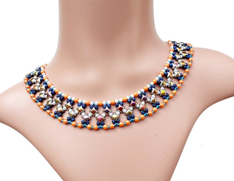 Beaded Collar Necklace DIY, Beadwork Pattern, Beading PDF Tutorial ...