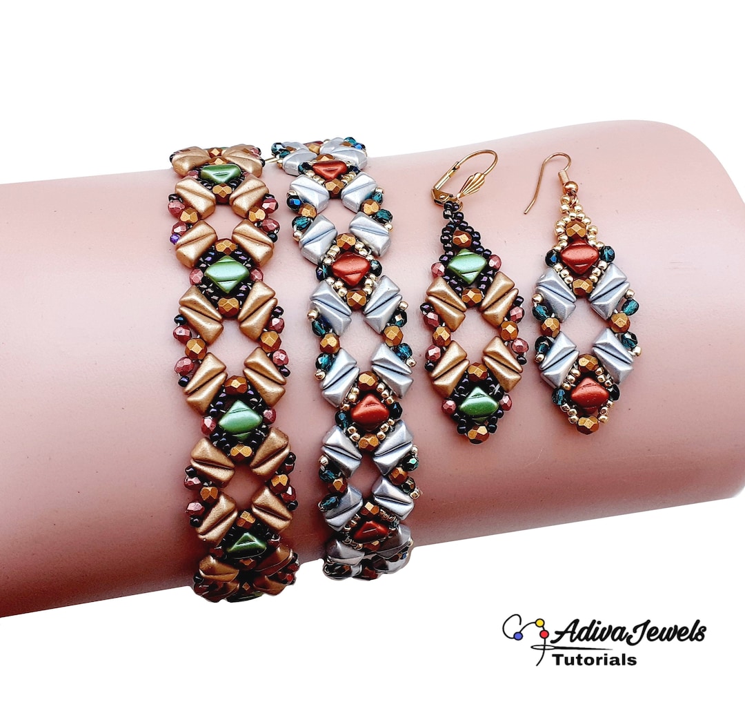 Bead Jewelry Tutorial, venus Bracelet and Earrings Pattern - Etsy