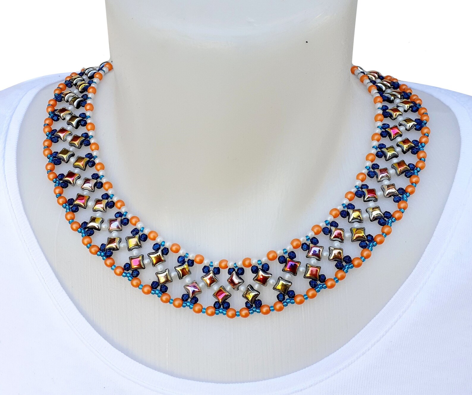 Beaded Collar Necklace DIY, Beadwork Pattern, Beading PDF Tutorial ...