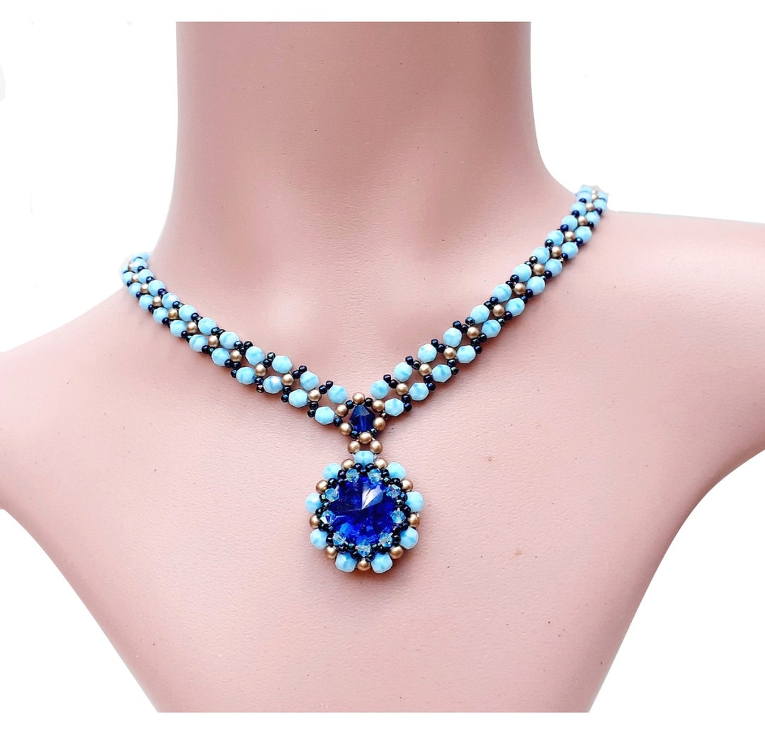 Beading Tutorial for Pendant Necklace, kelly Beads Pattern - Etsy