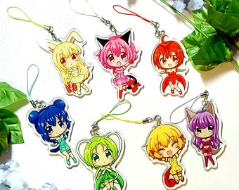 Tokyo Mew Mew Magical Girl Cute Anime Acrylic Keychain Charms - Etsy