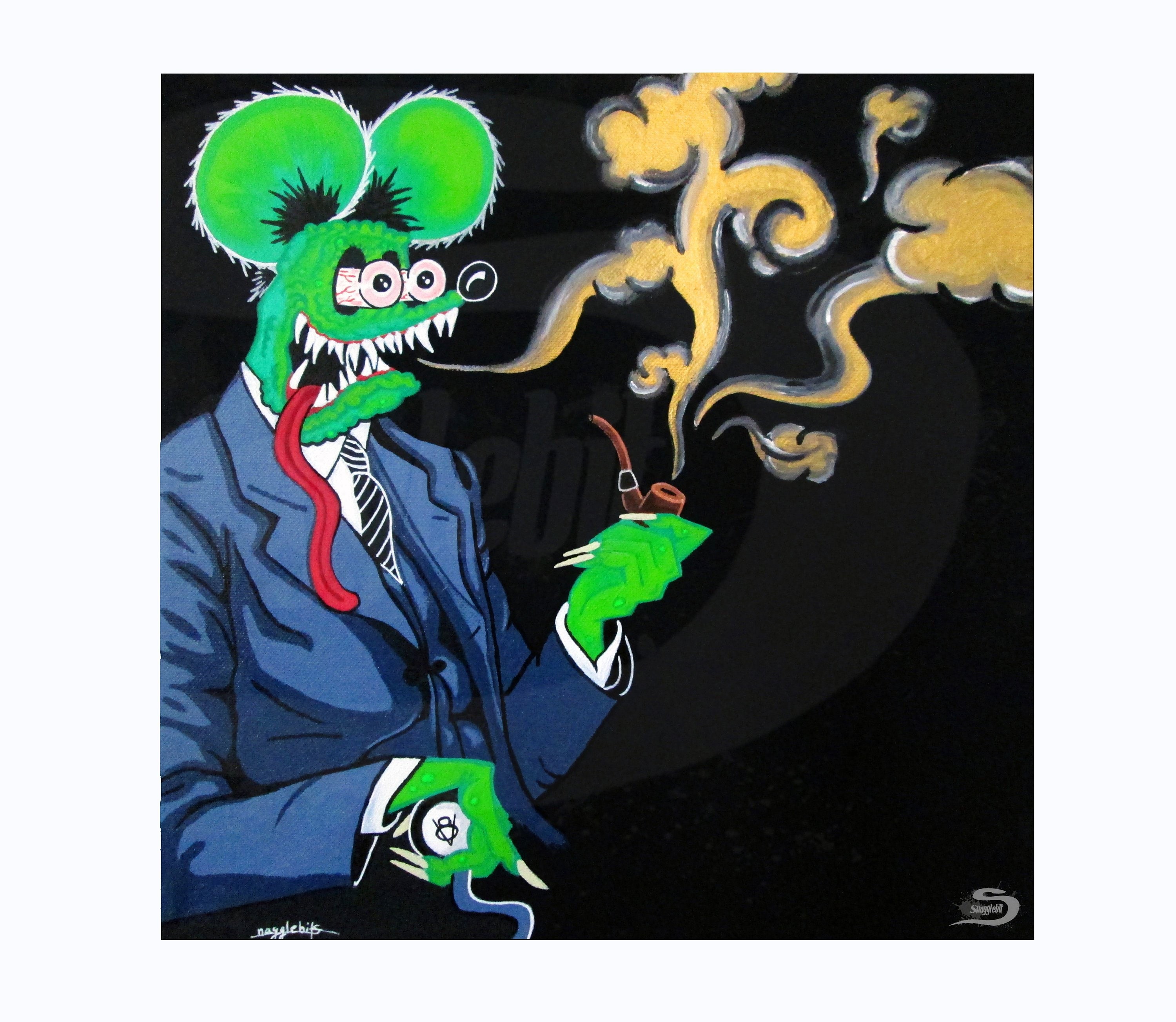 Rat Fink painting Hot rod Ed Roth monster wall art Pop | Etsy