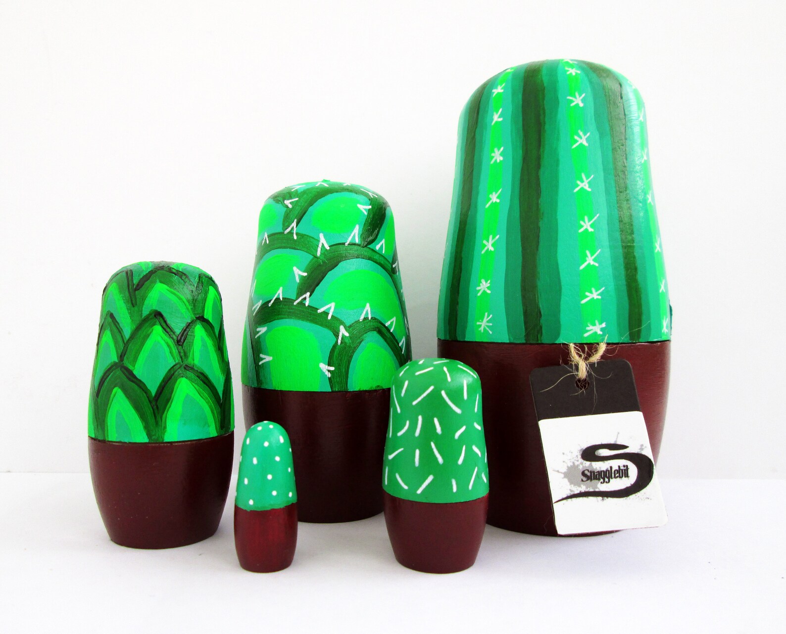 Cactus Nesting Dolls - Hand Painted Modern Russian Doll Matryoshka Set ...