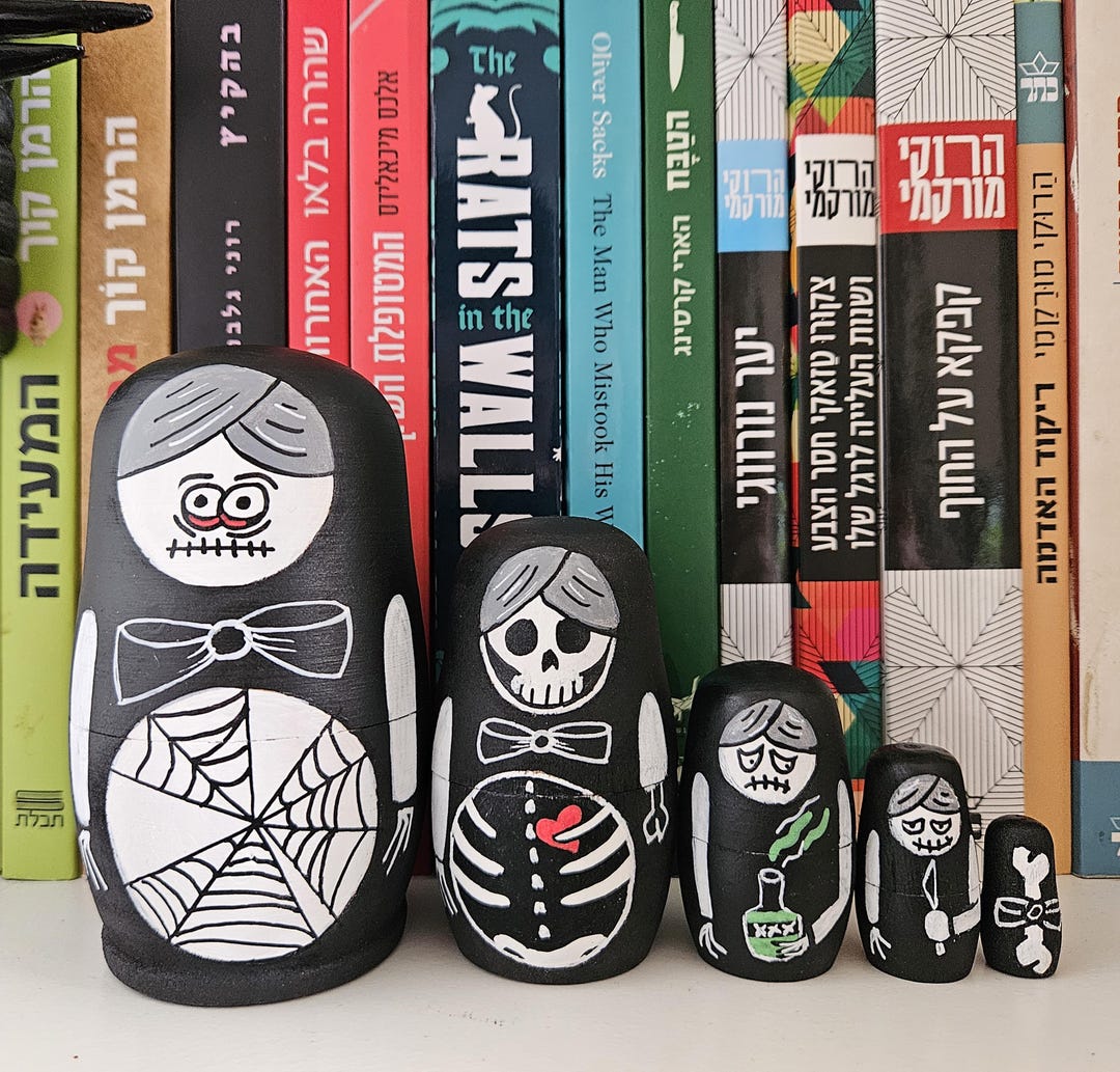 Witch Nesting Dolls - Handpainted Matryoshka Set, Gothic Spooky Creepy ...
