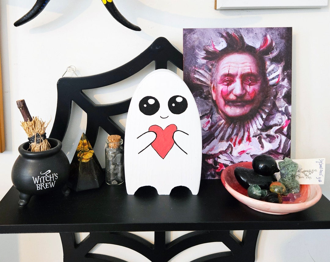 Ghost Heart - Spooky Cute Art Figure, Gothic Haunted Valentines Day ...