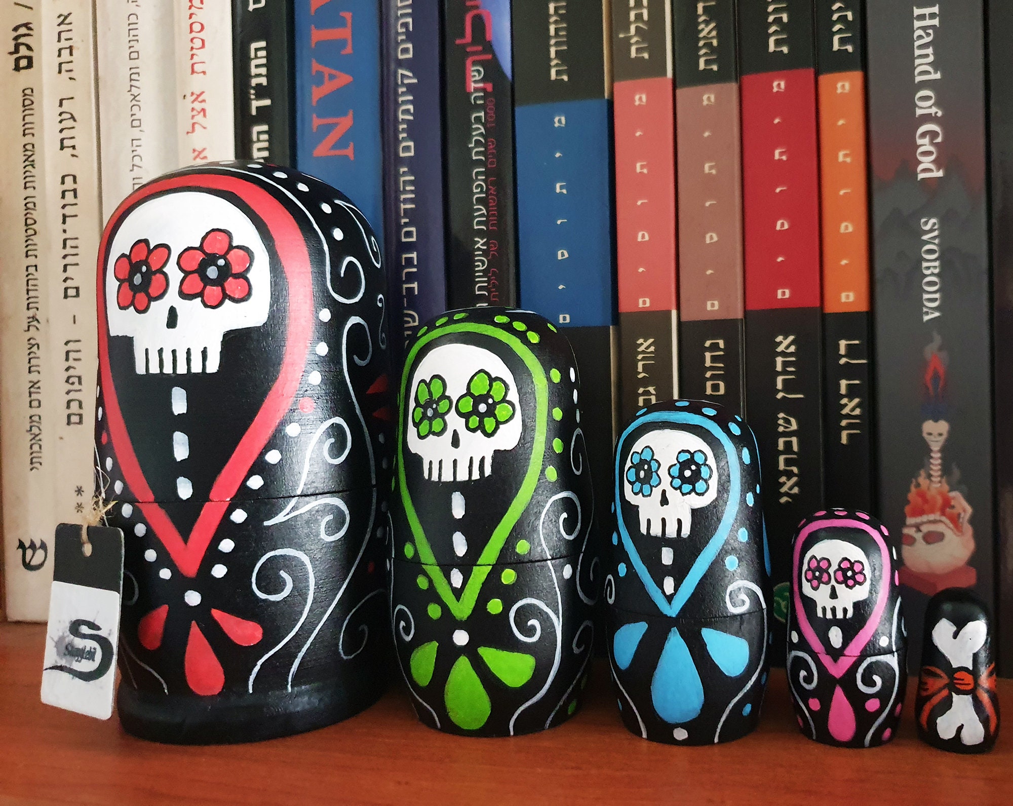 Sugar Skull Nesting Dolls - Handpainted Matryoshka Set, Day of the Dead ...
