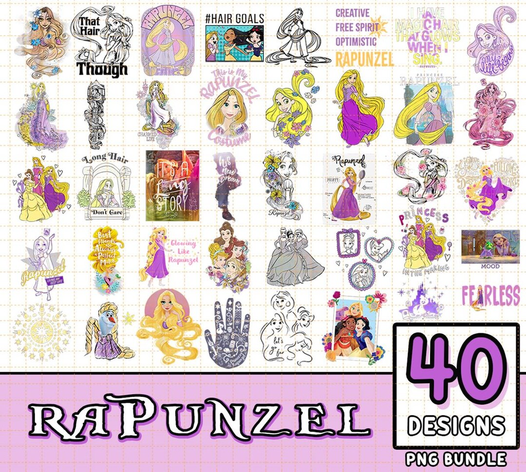 Rapunzel Princess PNG Rapunzel Bundle, Tangled Movie PNG Bundle ...
