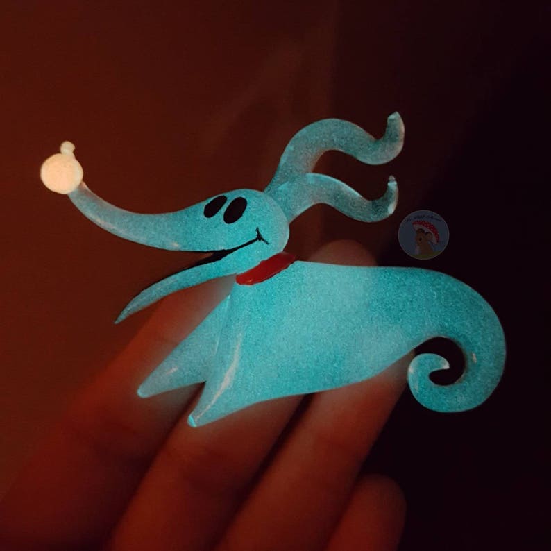 Aqua Glowing Ghost Dog Pin by Le Petit Mouse | Etsy