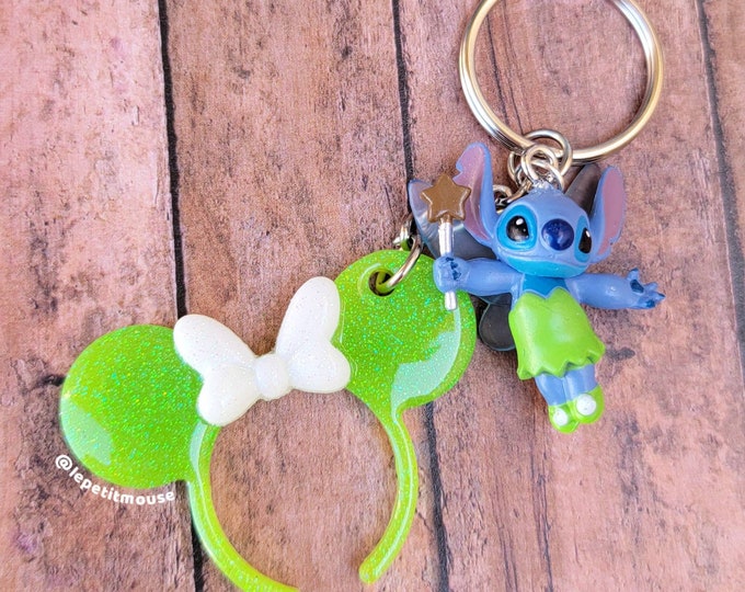 Stitch Tinkerbell Style Inspired Mouse Ears Keychain by Le - Etsy