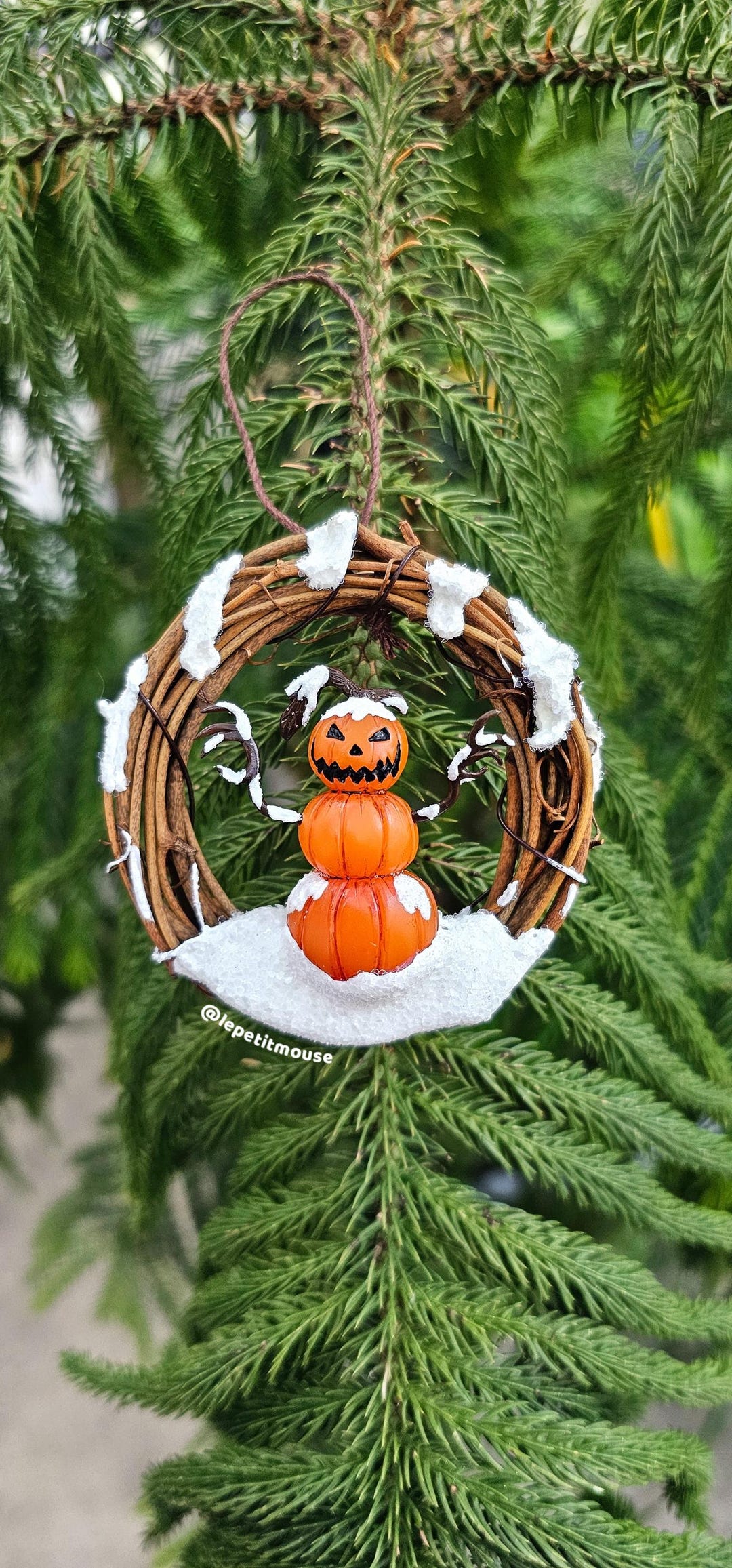 Haunted Mansion Holiday Snowman Pumpkin Ornament by Le Petit Mouse - Etsy