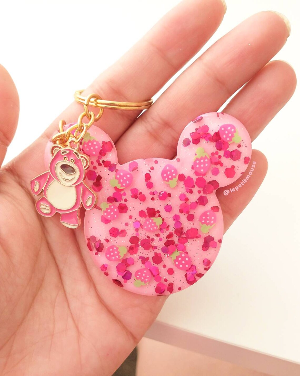 Strawberry Bear Mouse Head Keychain by Le Petit Mouse | Etsy