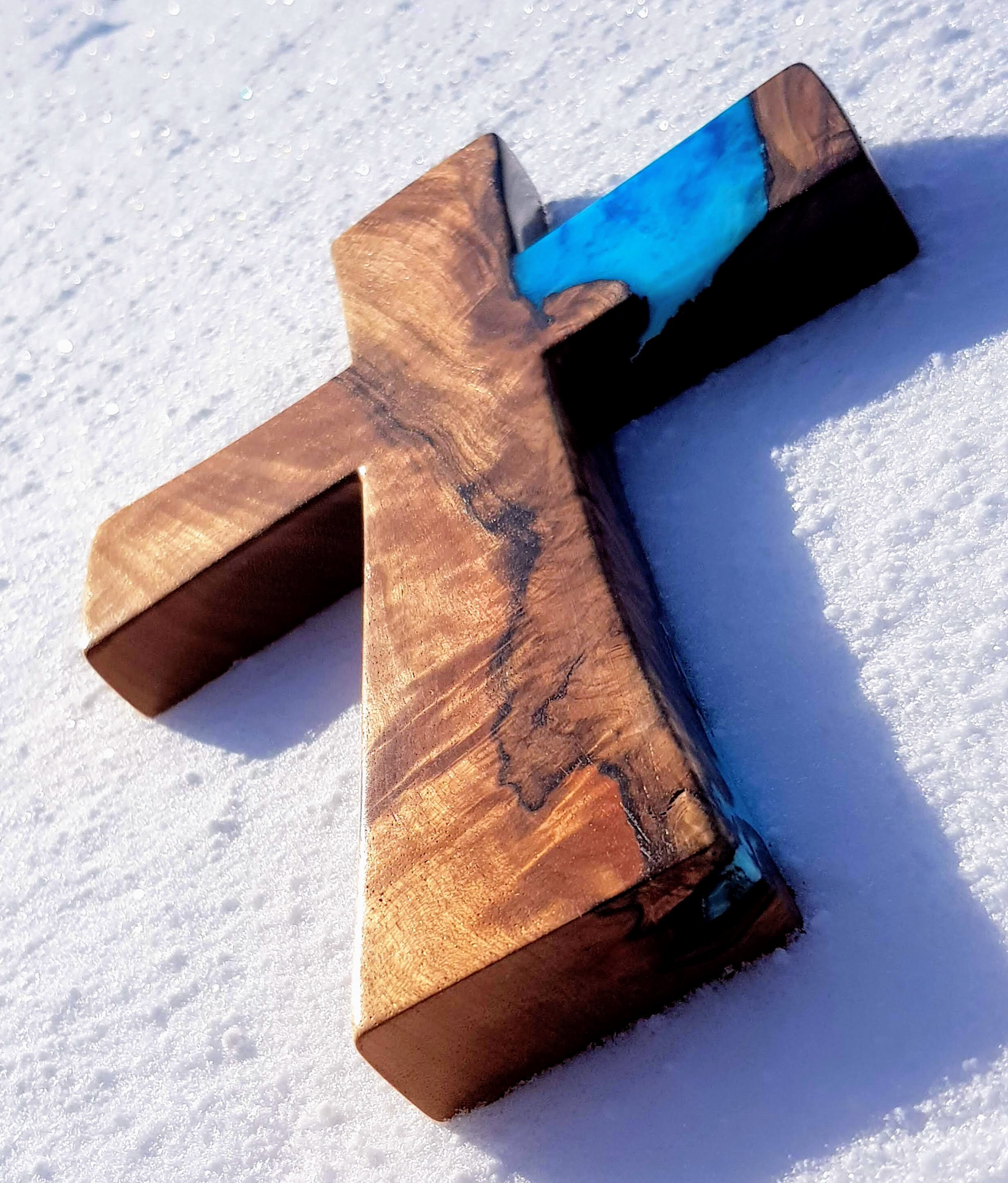 Standalone Wood Resin Cross - Mid size decoration