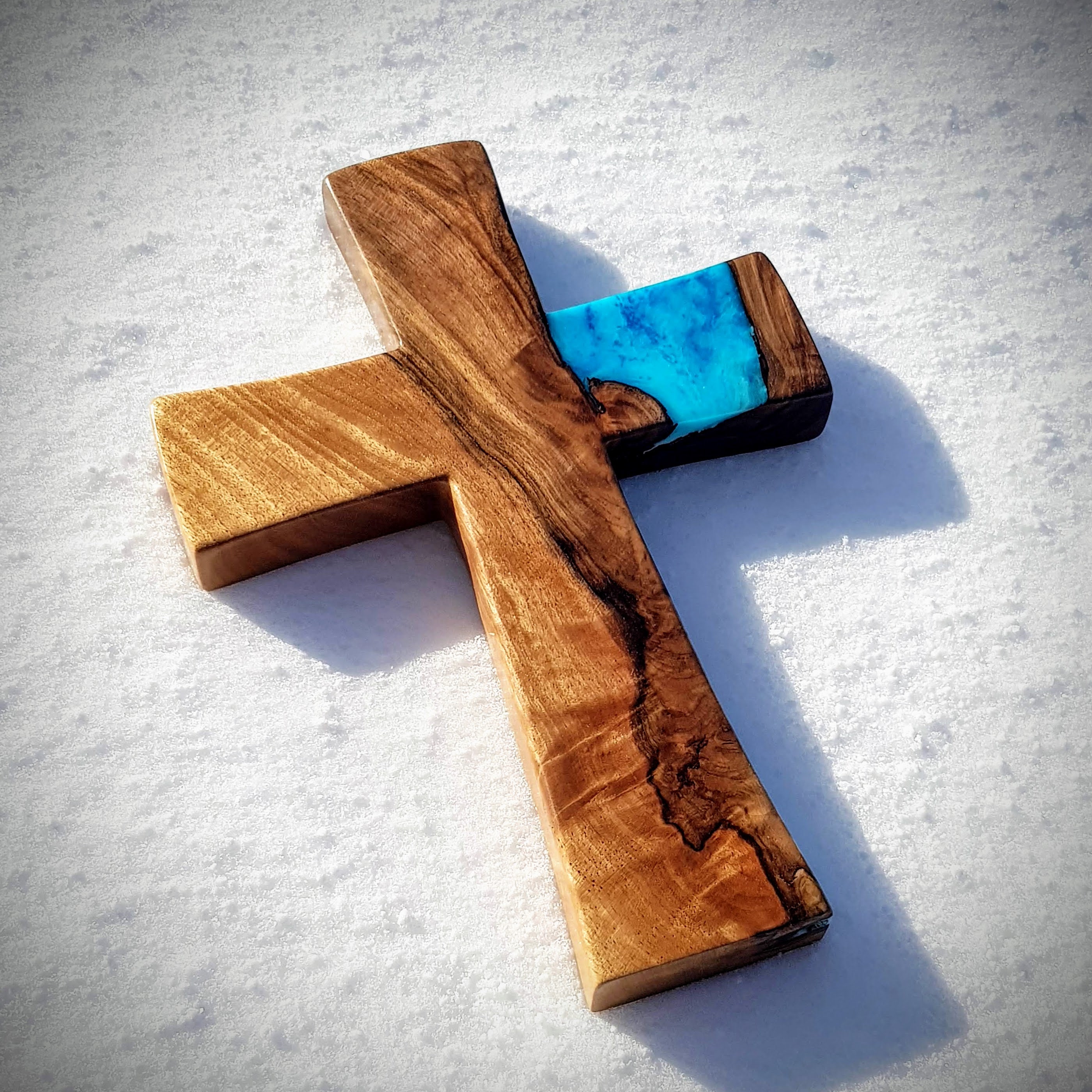 Standalone Wood Resin Cross - Mid size decoration