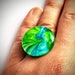 Resin Ring Adjustable Size From 6 1/4 to 9 1/4 Blue-green Swirls - Etsy