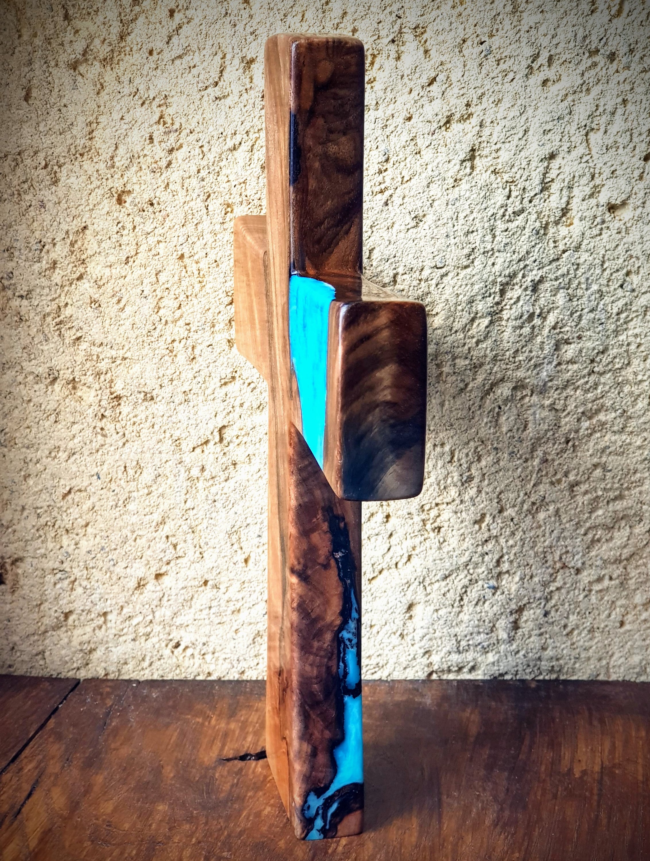 Standalone Wood Resin Cross - Mid size decoration
