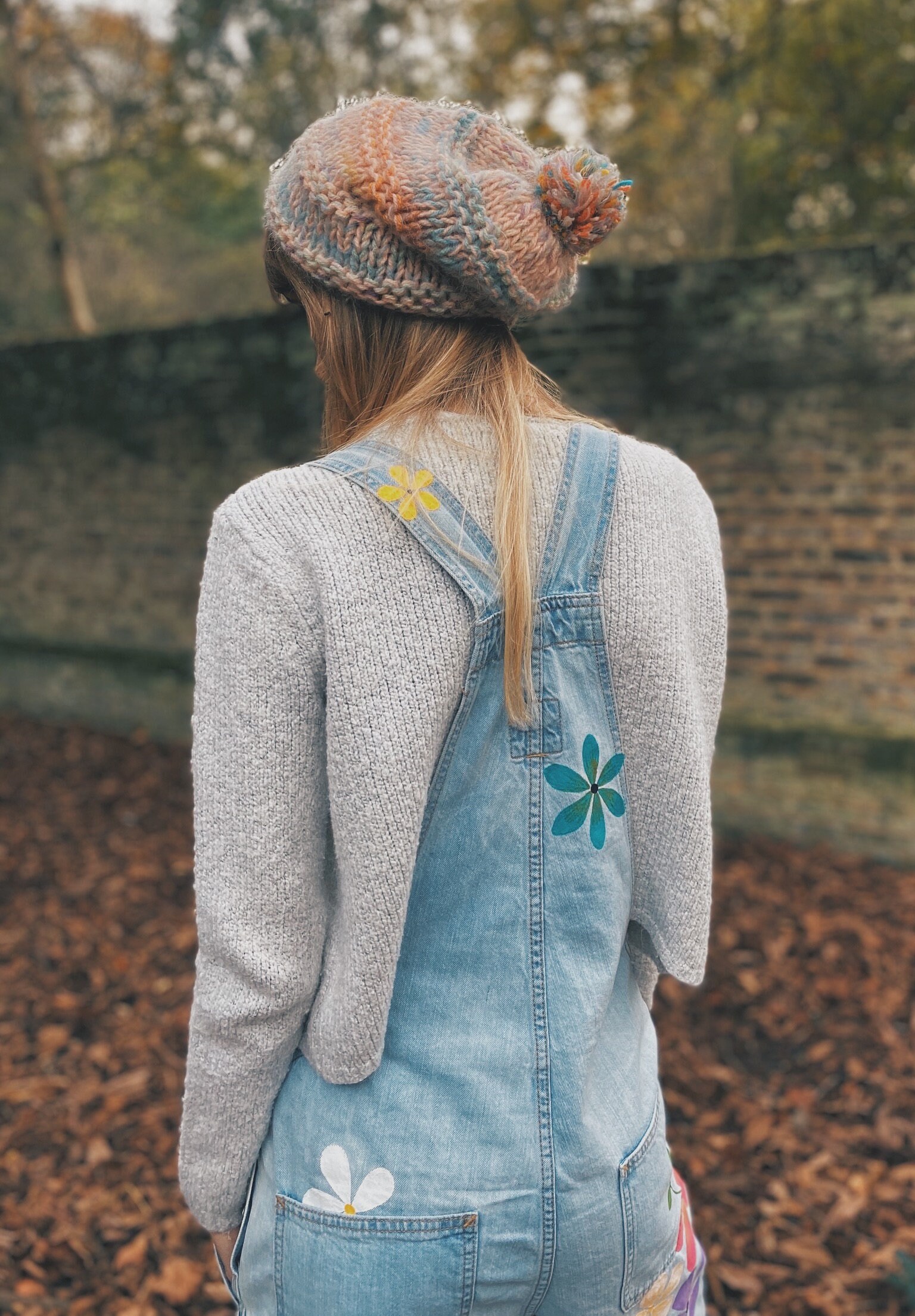 Hand Painted Floral Festival Denim Dungarees - Etsy