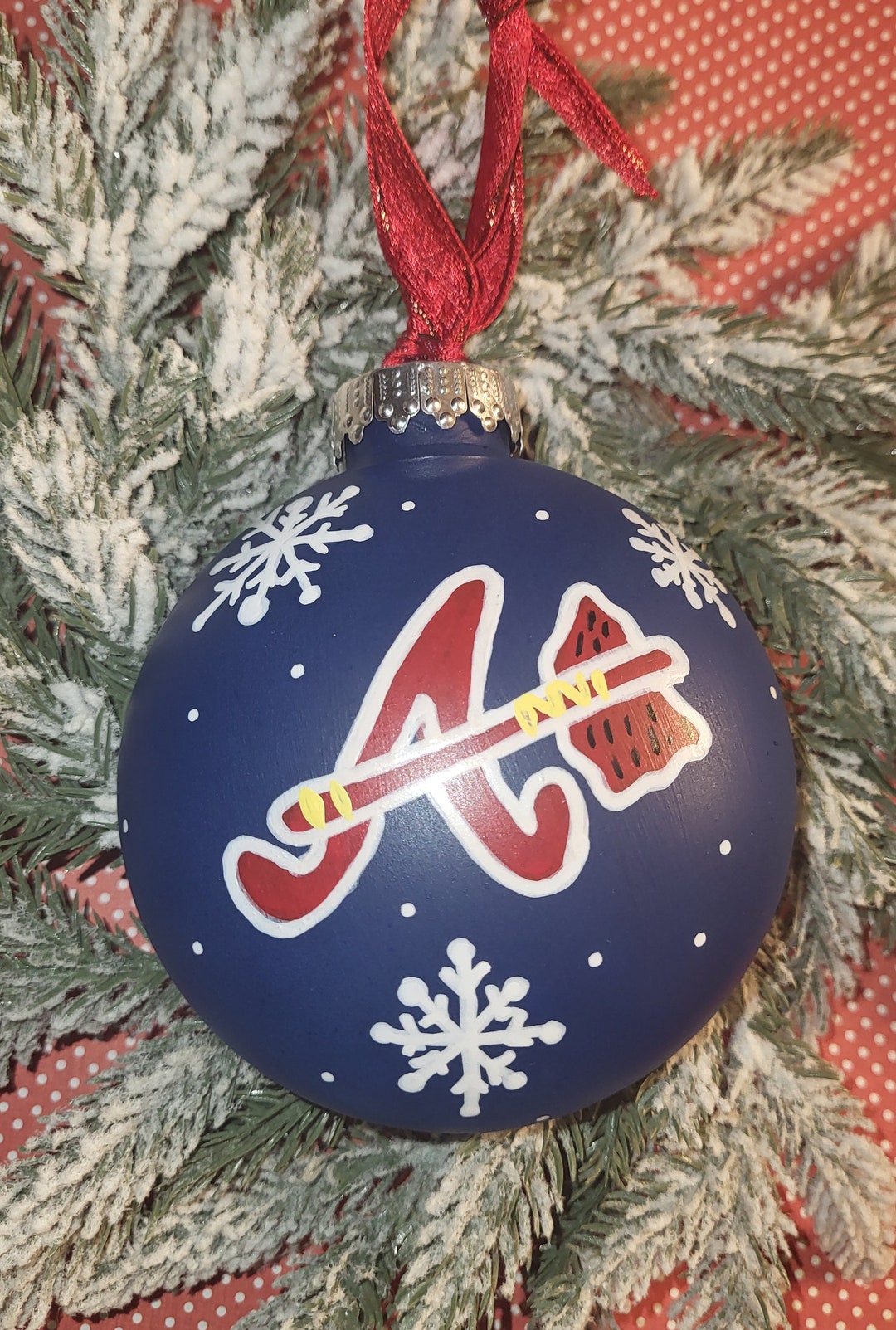 Atlanta Braves Christmas Ornament Hand Painted Personalized - Etsy